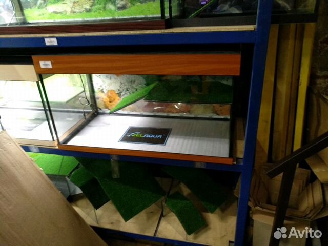 250л черепашник с мостиком, светом 2*30вт. Пр-во