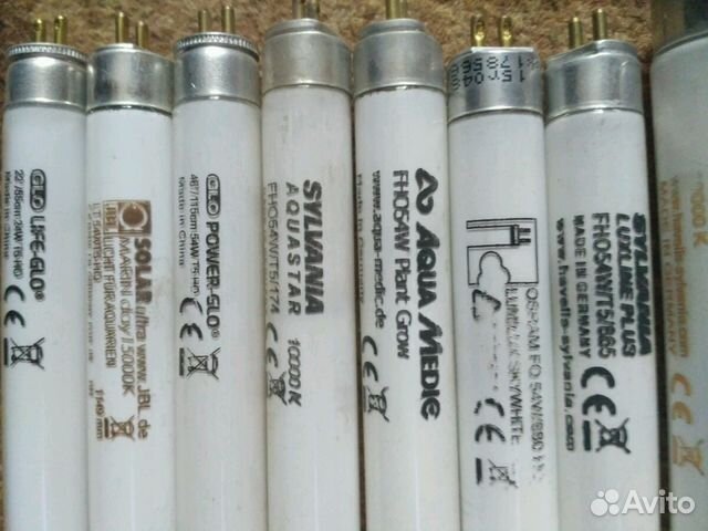 Аквариумные спектральные лампы Т5 и Т8 б/у